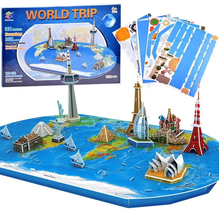 3D prostorové puzzle Mapa světa Země ZA1581 | BIANO