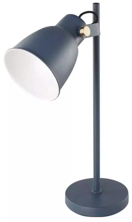 Modrá stolní lampa pro žárovku E27