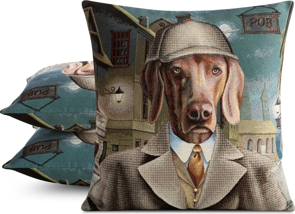 GOBELÍNOVÝ DEKORAČNÍ POVLAK NA POLŠTÁŘ ANIMAL2 45X45 CM VZOROVANÝ