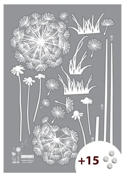 Set samolepky a 15 Swarovski krystalů Ambiance Dandelion Flowers