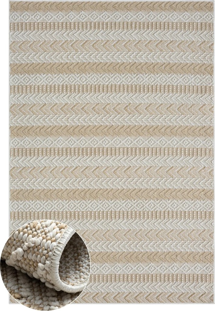 My Flair, Kusový koberec Oasis beige – na ven i na doma, 200x300, béžová, chodba / předsíň