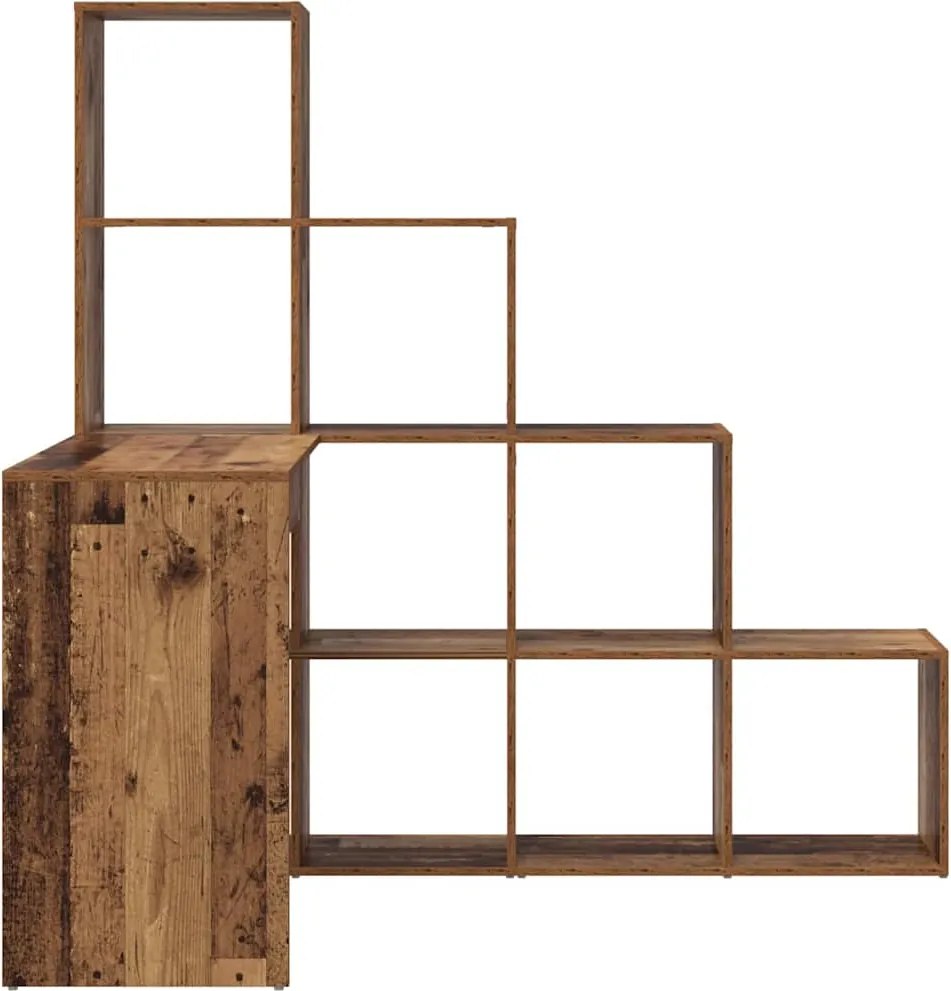 Rohový psací stůl s policí Staré dřevo 101,5 x 149,5 x 149,5 cm 3337247