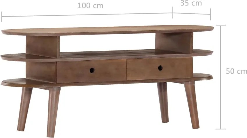 TV stolek 110 x 35 x 50 cm masivní akáciové dřevo 282874