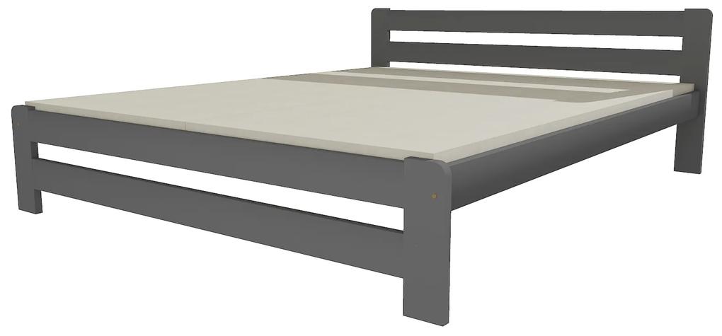 Dřevěná postel VMK 2B 180x200 borovice masiv - šedá