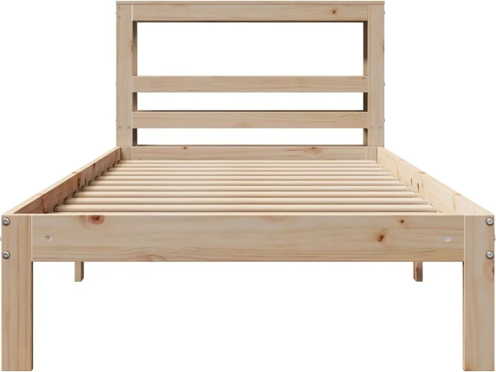 Rám postele s čelem 90 x 200 cm masivní borové dřevo 3306041