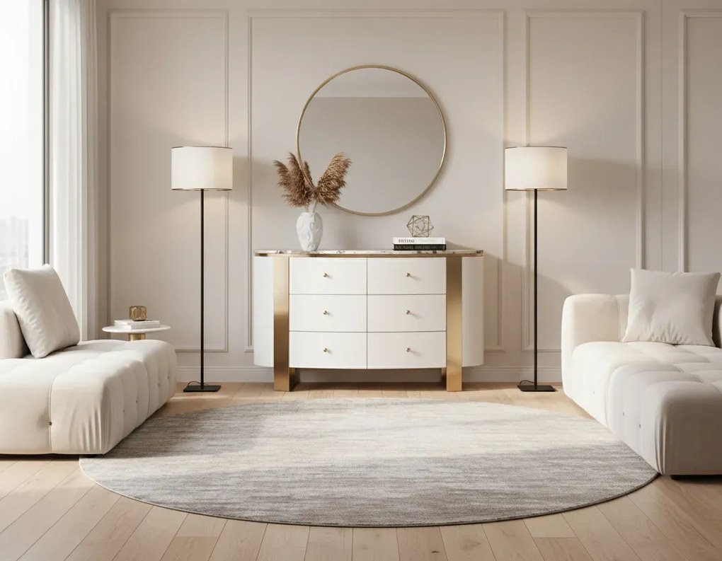 Komoda Stilig ST920 140 cm bílá/zlatá/mramor