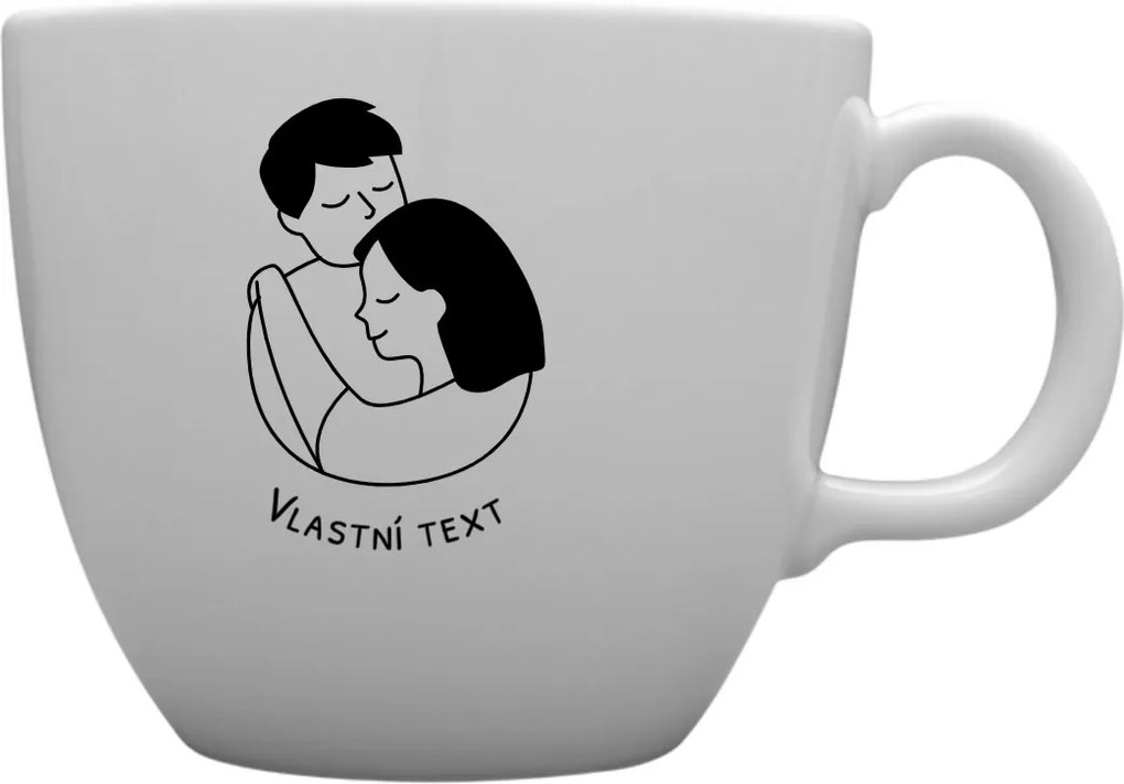 Personalizovaný MEGA XXL keramický hrnek 1 000 ml - pár v objetí