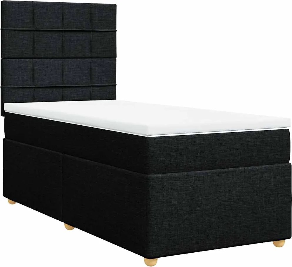 Box spring postel s matrací černá 100 x 200 cm textil 3293493