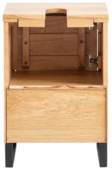 furniture-nabytek.cz - Masivní umyvadlová skříňka Sidora z divokého dubu, olejovaná, hnědá – 40×40×60 cm