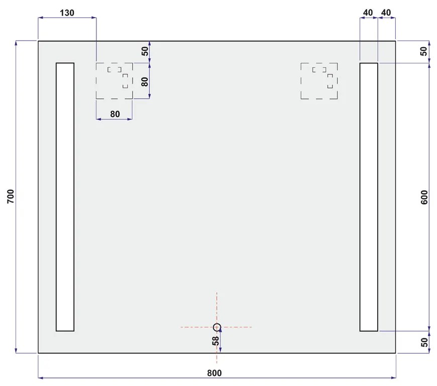 Mereo Mereo, Zrcadlo 80x70 cm s LED osvětlením, CN699