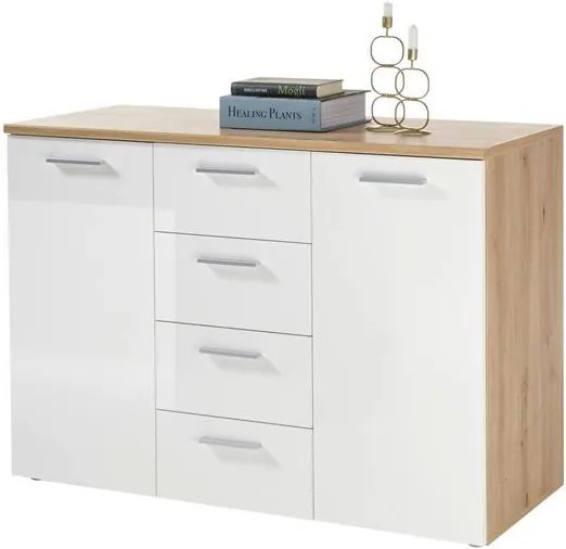 Sconto Komoda PABLO 4 dub artisan/bílá