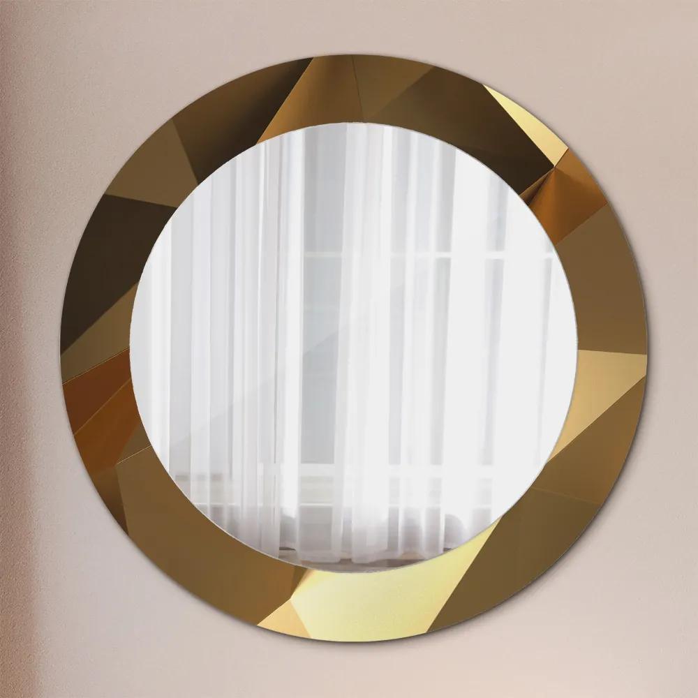 Kulaté dekorativní zrcadlo Zlatá abstrakce fi 60 cm