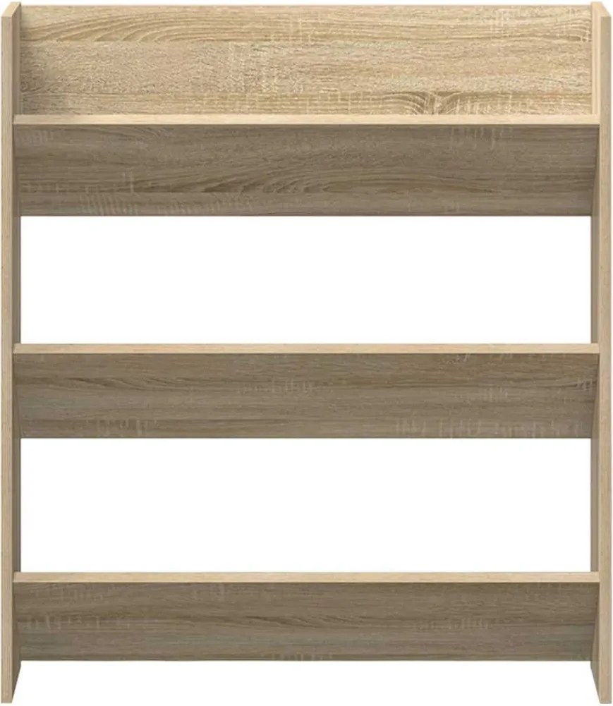 botník, závěsný, 3 patra, kompozitní dřevo, 90x80x18 cm, dub sonoma, Dekorino BB20260033