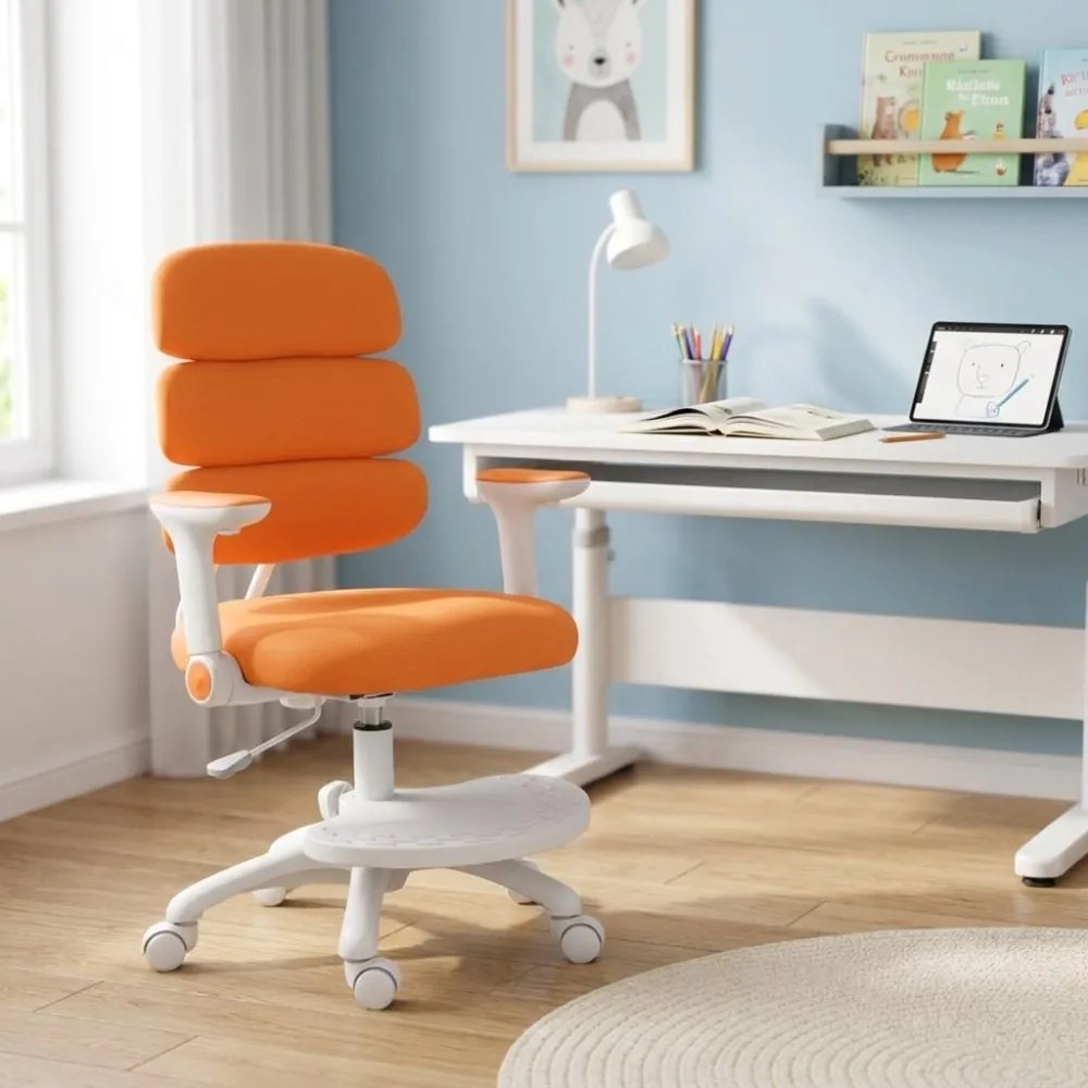 Dětská rostoucí židle Neoseat KIDDY THREE — látka, pratelný potah, oranžová