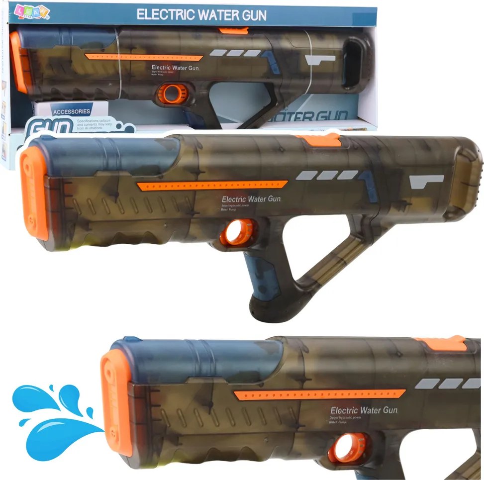 LEAN Toys Elektrická vodní pistole nabíjecí průhledná černá 55 cm