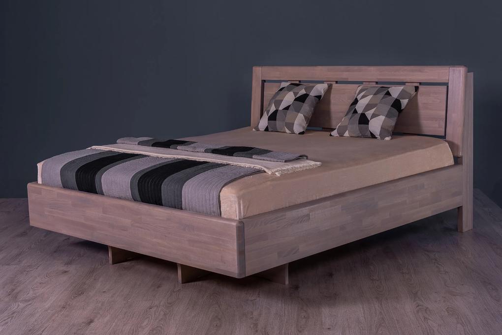 Masivní postel FENIX - Solwo Design Dřevo a odstín oleje: BUK Cink - Olej odstín BO106, Rozměr spací plochy: 160x200