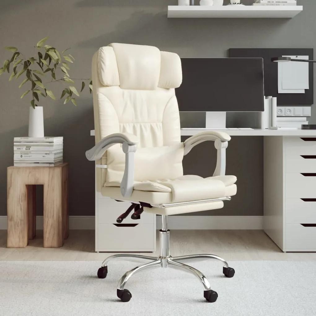 vidaXL Polohovací kancelářská židle umělá kůže [349737] Barva: Šedá