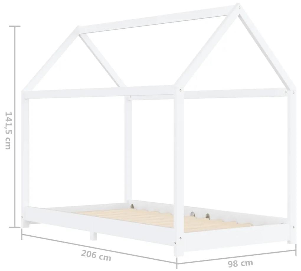 vidaXL Rám dětské postele bílý masivní borové dřevo 90 x 200 cm