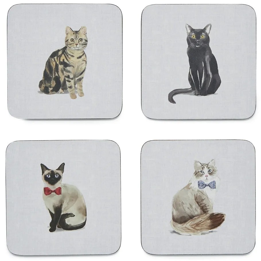 Prostírání a podtácky v sadě 8 ks Curious Cats – Cooksmart ®
