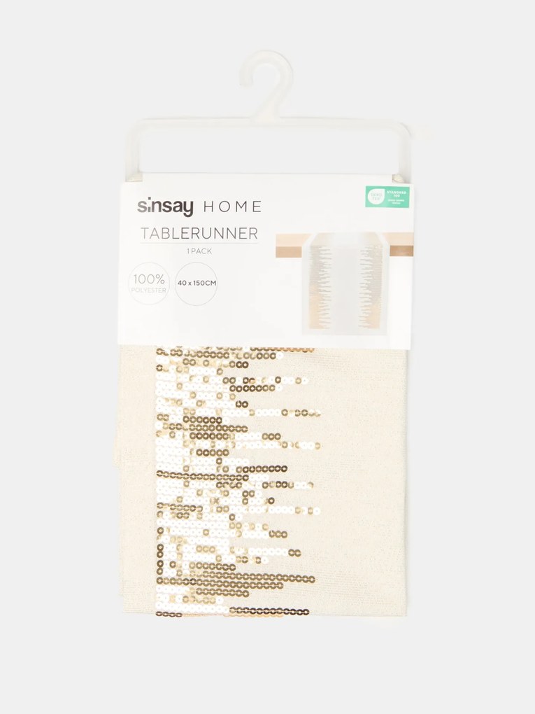 Sinsay - Běhoun na stůl s flitry - zlatá