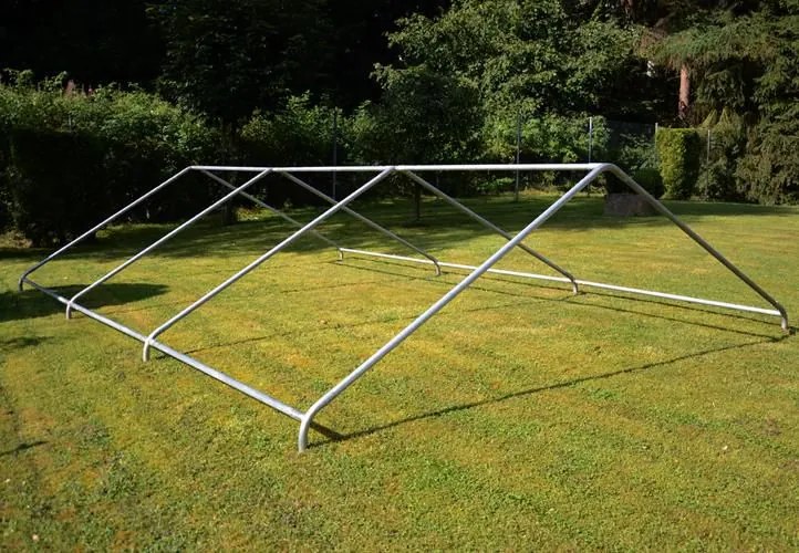 Zahradní párty stan 6×4 m, bílý a červený pruh, PVC 400 g/m²