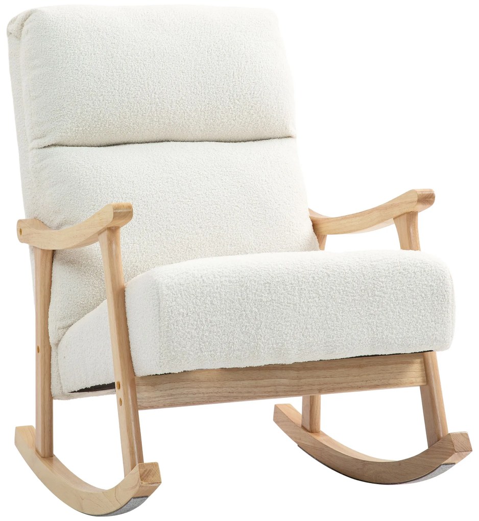 HOMCOM houpací křeslo, ergonomické houpací křeslo, křeslo, pečovatelské křeslo se sametovým vzhledem, houpací křeslo do 120 kg, do ložnice, obývacího…