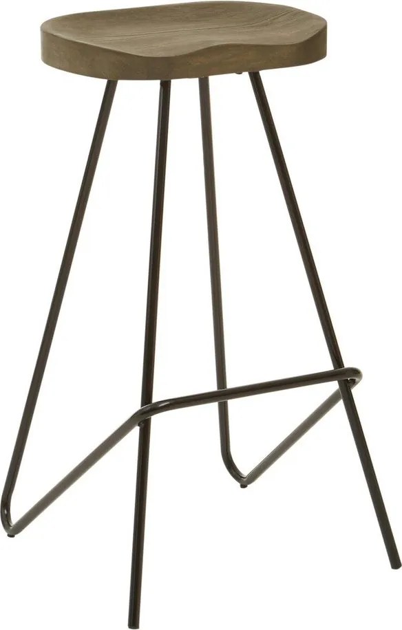 Černá/v přírodní barvě barová stolička z jilmového dřeva (výška sedáku 78 cm) District – Premier Housewares