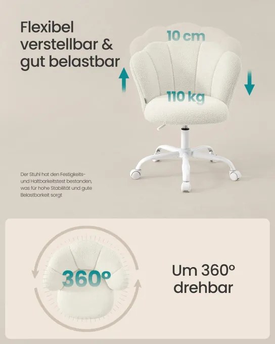 Otočná židle OBG030WD01 krémová