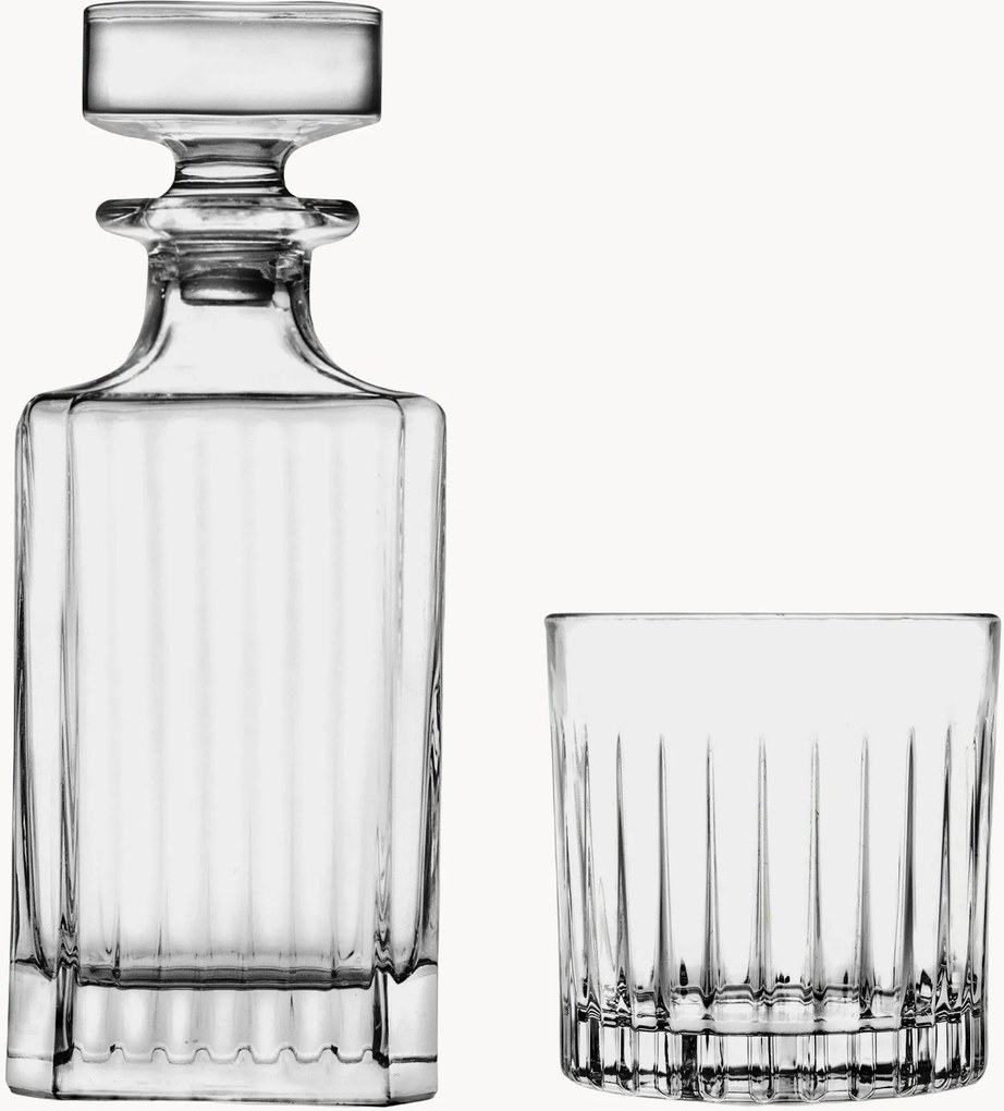 Sada křišťálové karafy a sklenic na whisky Timeless, 7 dílů