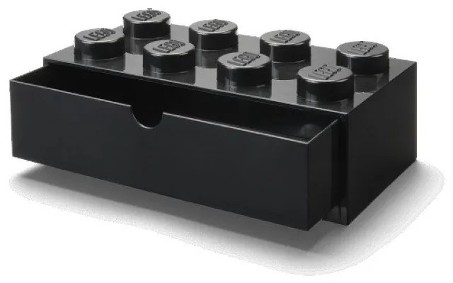 Černý stolní box se zásuvkou LEGO® Brick, 31,6 x 11,3 cm