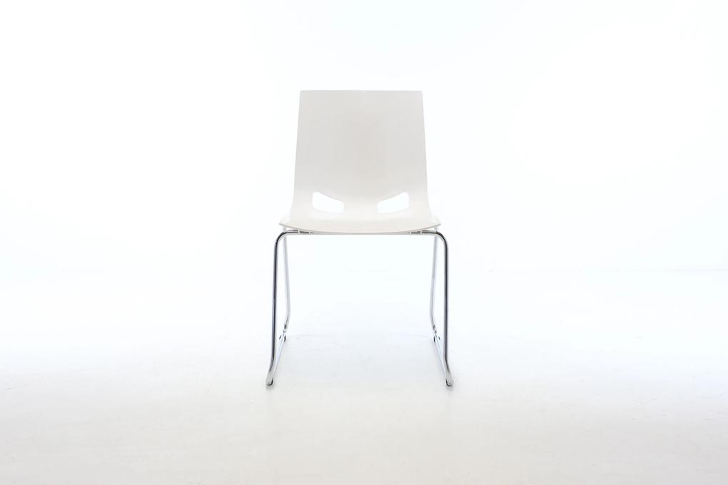Židle jídelní, bílá/chrom, plast