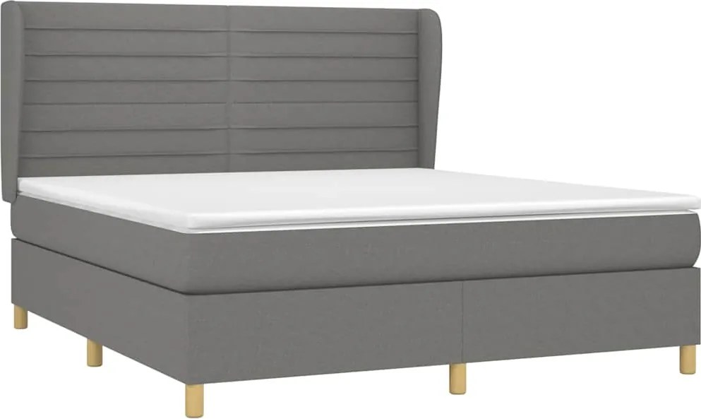 Box spring postel s matrací tmavě šedá 160x200 cm textil 3128614
