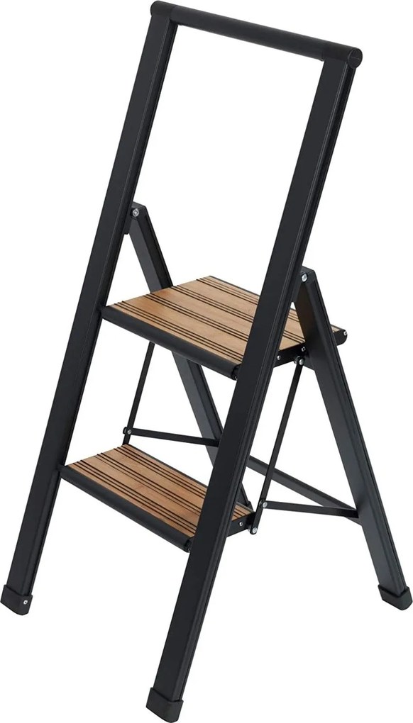 Skládací schůdkový žebřík, černý, 2 schody, WENKO