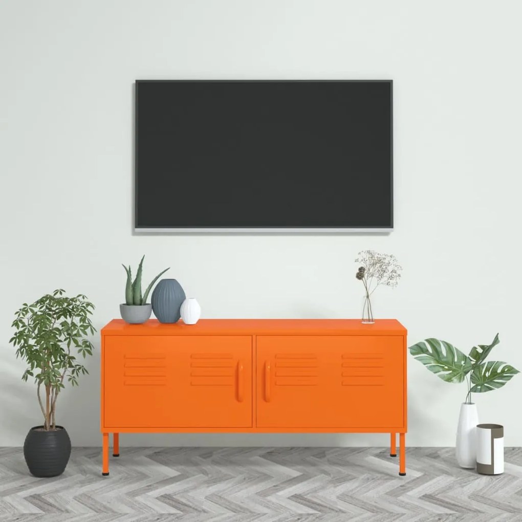 TV skříňka oranžová 105 x 35 x 50 cm ocel