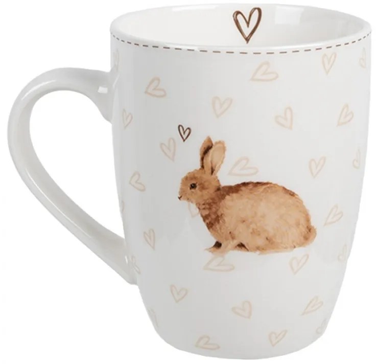 Porcelánový hrnek se vzorem králíčka se srdíčky Bunnies in Love – 350 ml
