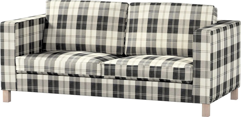 Potah na pohovku IKEA  Karlanda rozkládací, krátký barva černá látka pletený vzor, vzorované