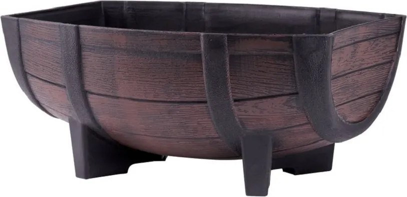 Květináč Woodeff barel 41x29x19 cm 256804, palisandr, efekt dřeva (41 x)