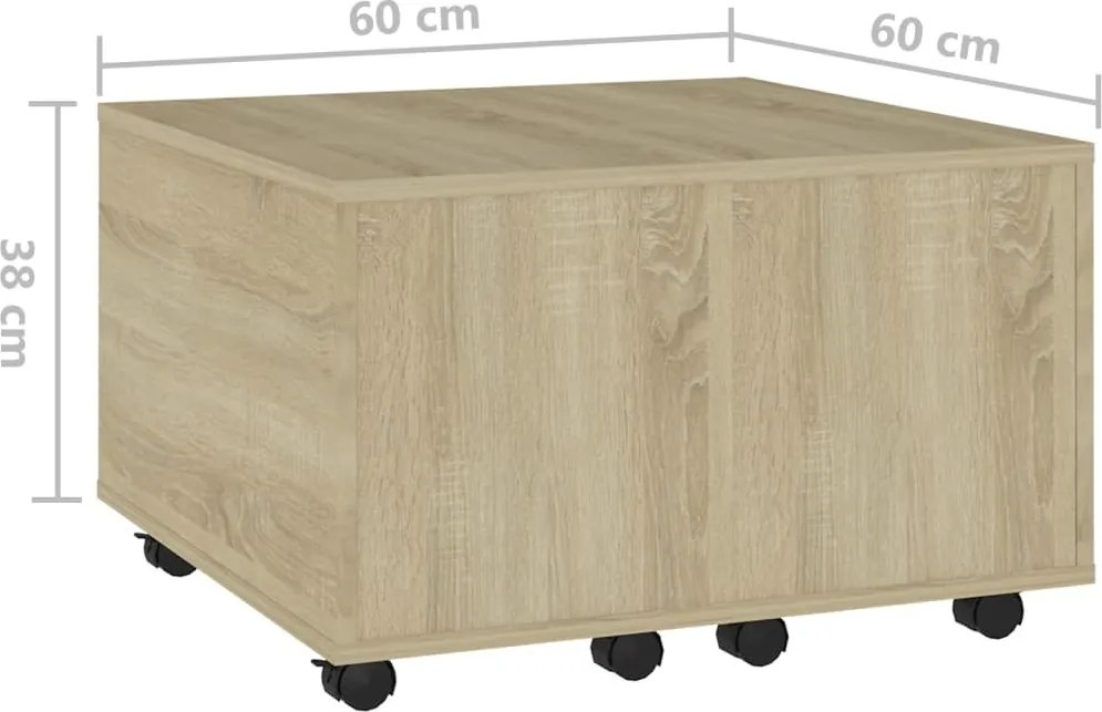 vidaXL Konferenční stolek 60 x 60 x 38 cm dřevotříska [806861] Barva: dub sonoma