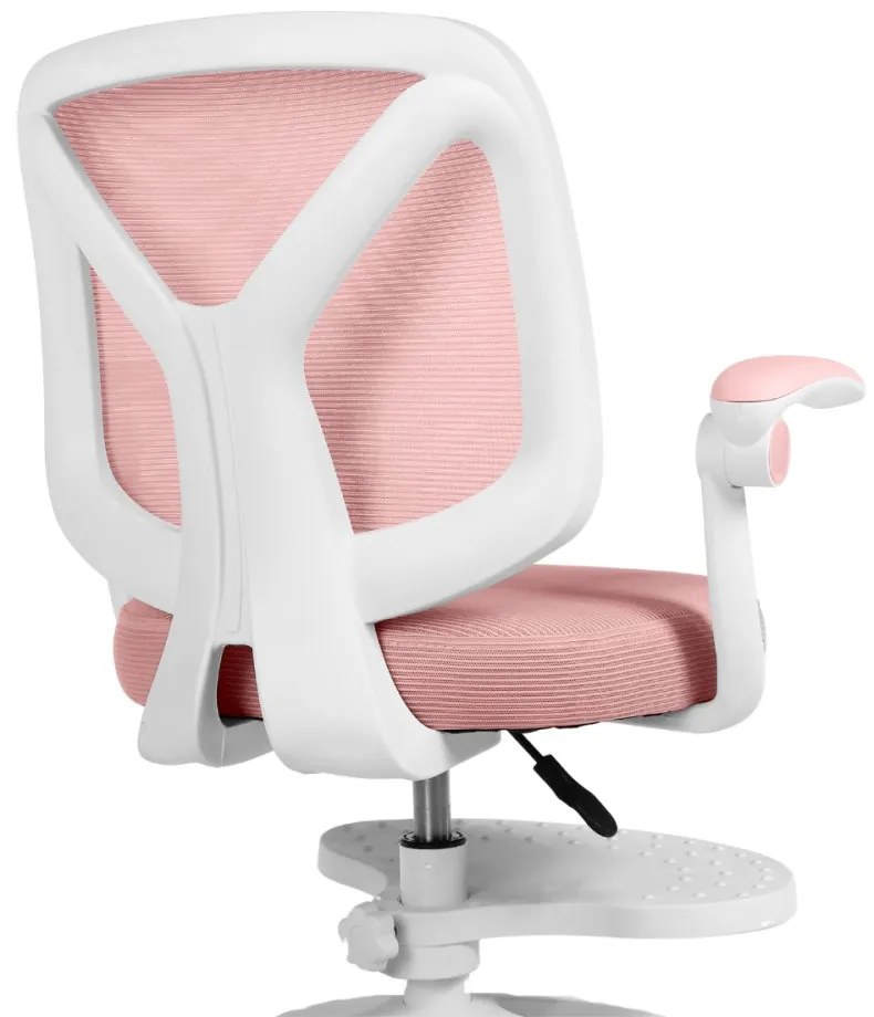 Dětská otočná židle Neoseat JUNI 010 s podnoží — látka, růžová