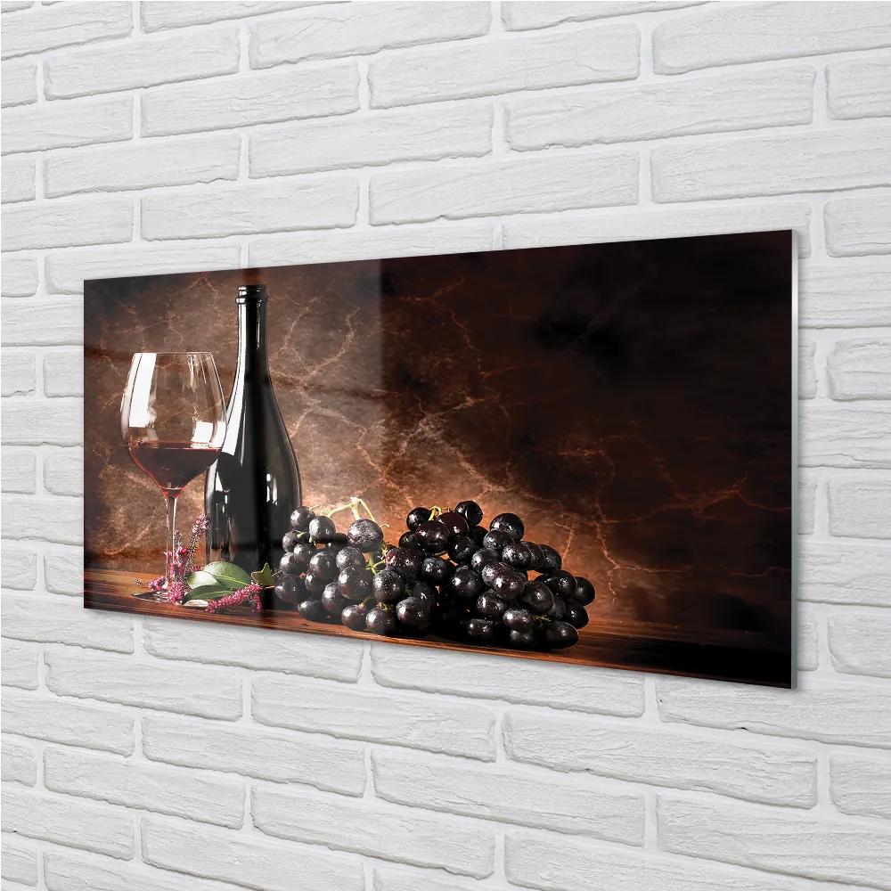 akrylový obraz sklenice vína 100x50 cm