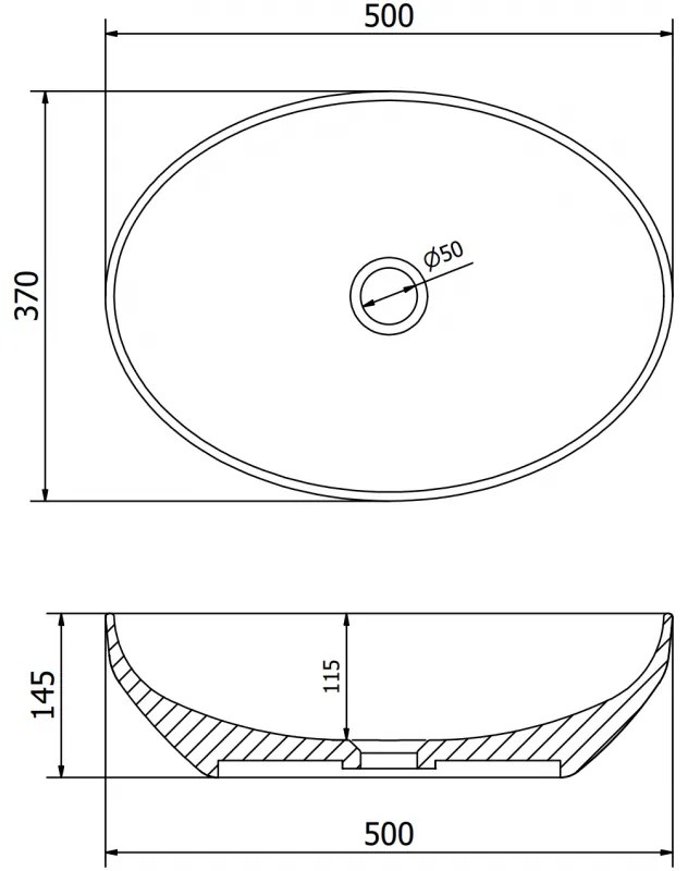 Mexen Cornelia, umyvadlo na desku 50 x 36 cm, cappuccino matná, 21885064