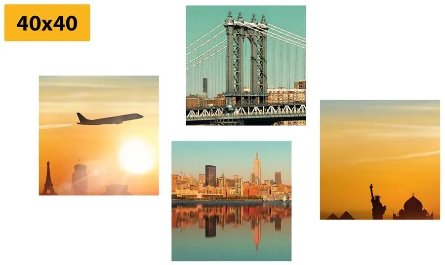 Set obrazů cesta do New Yorku Varianta: 4x 40x40