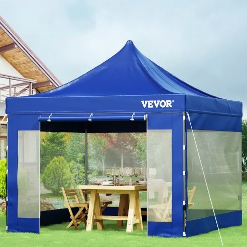 3,05 × 3,05 m vyskakovací stan s baldachýnem – Modrá