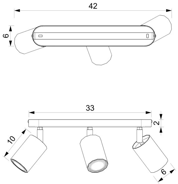 Bodové svítidlo BELLO 3xGU10/8W/230V černá