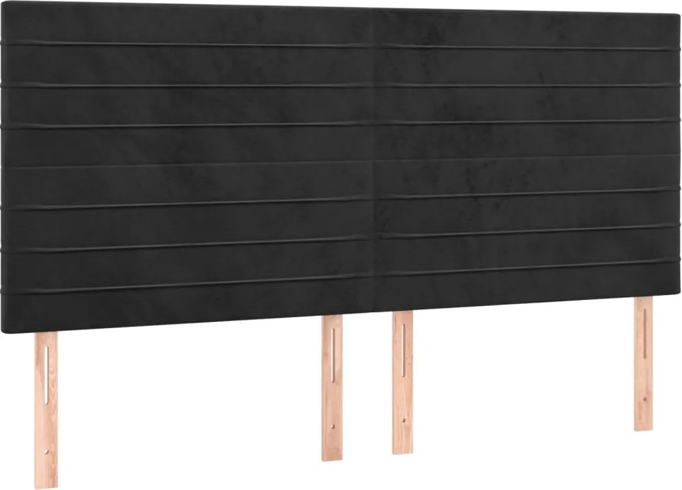 Box spring postel s matrací a LED černá 160x200 cm samet 3136193