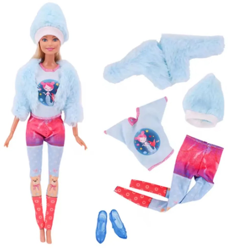 Módní oblečení pro Barbie - sady oblečení Varianta: Z765 sv. modrý set s čepicí