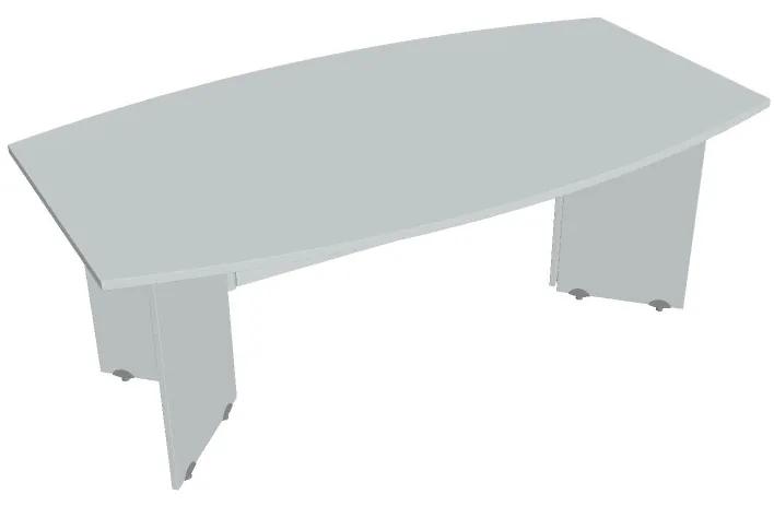 Stůl jednací sud 200 cm - Hobis Gate GJ 200 Dekor stolové desky: šedá, Dekor lamino podnože: šedá