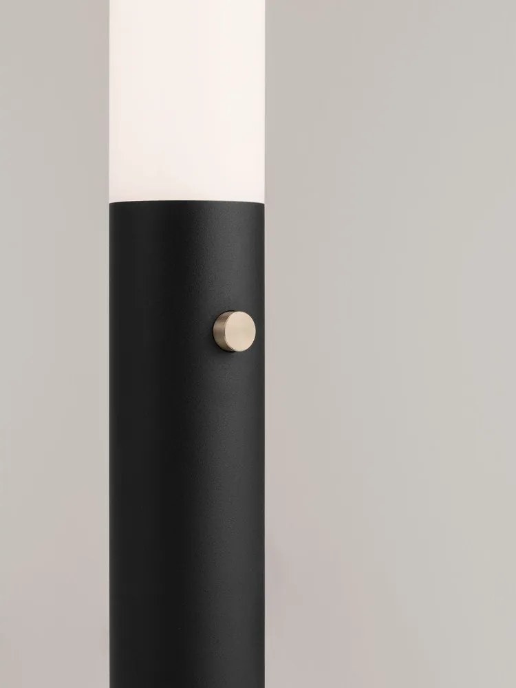Matně černá ocelová LED stmívatelná stojací lampa se stínidlem z akrylového skla (výška 141 cm) Glaze – Nova Luce