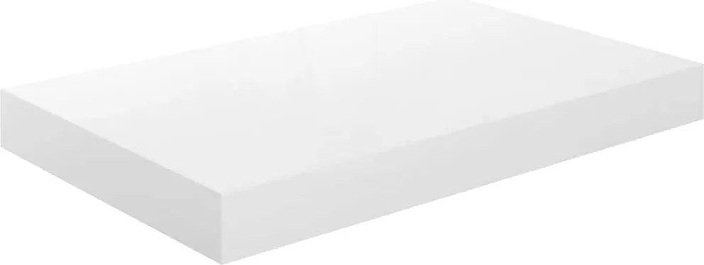 Plovoucí nástěnné police 4 ks bílé vysoký lesk 40x23,5x3,8 cm MDF 323744