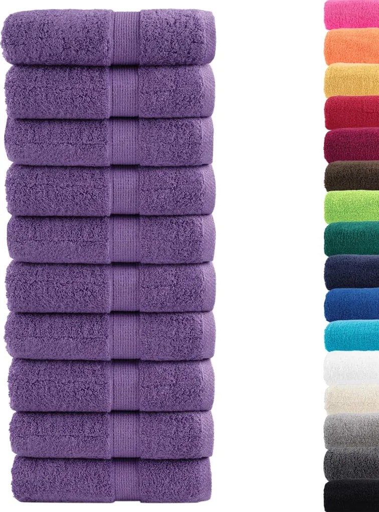 Premium ručníky SOLUND 10 ks fialové 30 x 50 cm 600 g/m² 137352